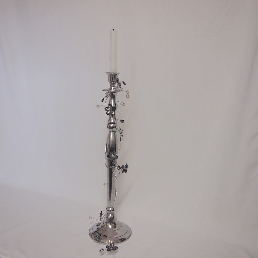 Silver Single Candlestick | Covers Decoration Hire