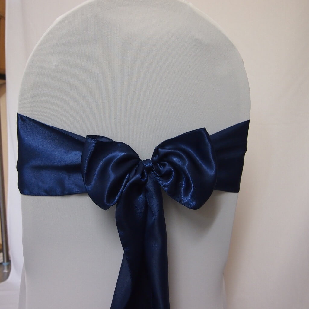 Navy Blue Sash Bow | Covers Decoration Hire